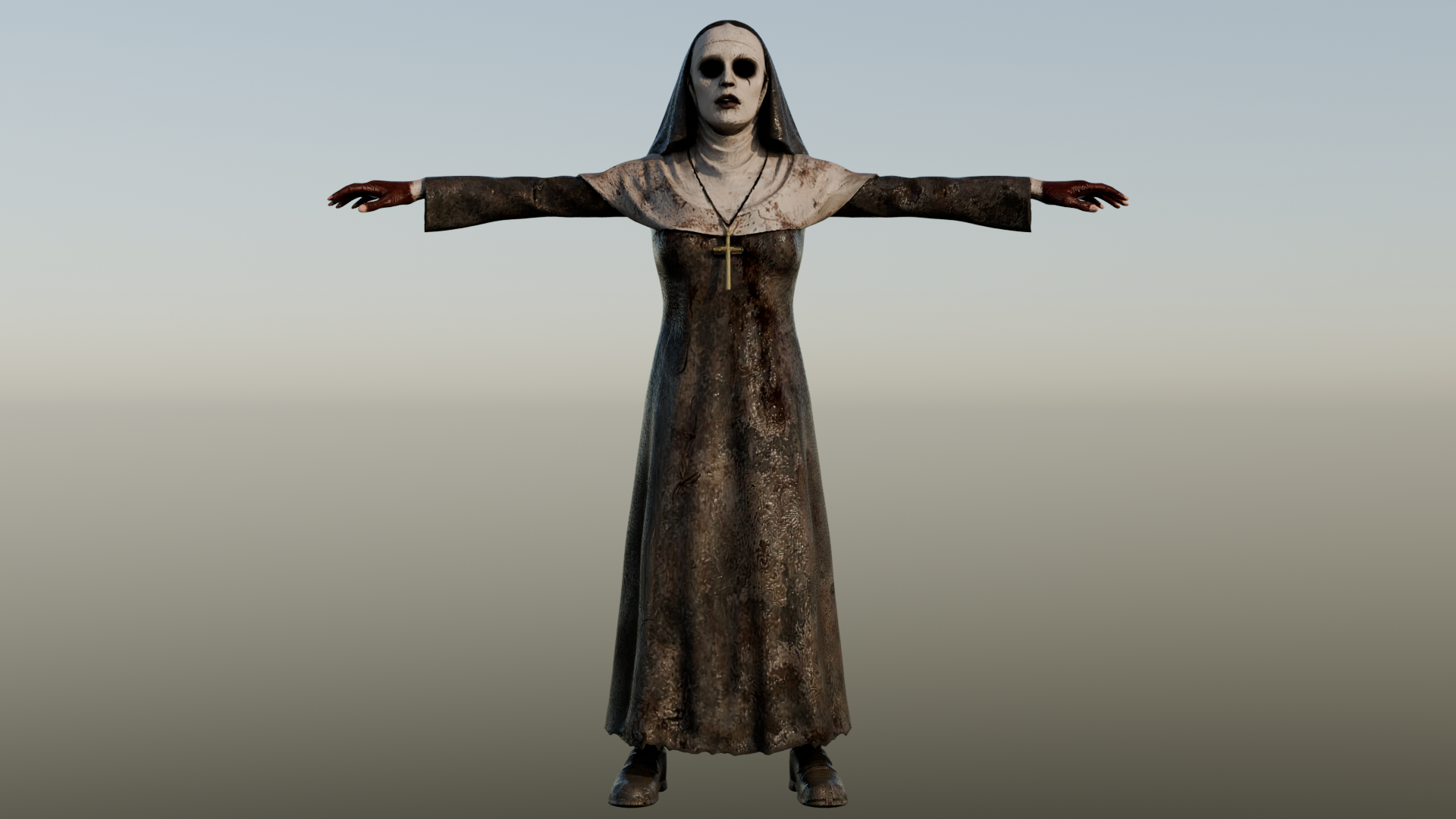 Demonic Nun 3D Horror Character/Monster Rigged by TerrorTalesProductions
