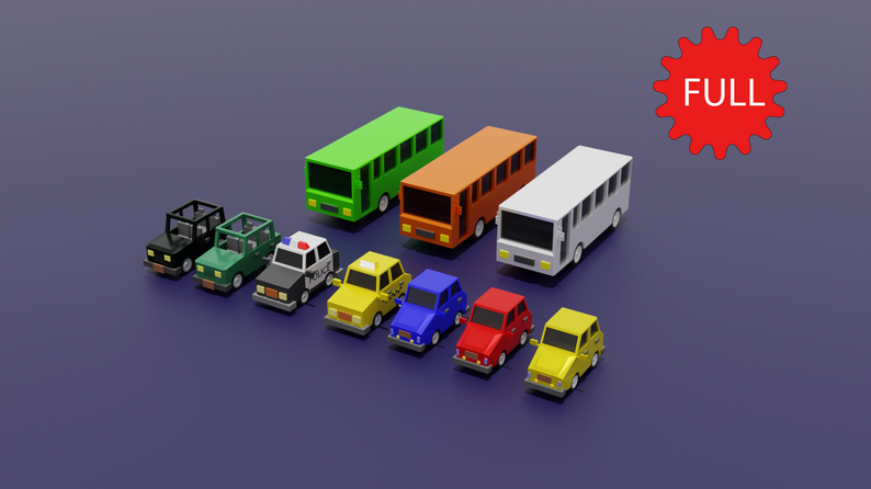 Low Poly 3D Vehicles Pack Game Ready – Cars, Buses & Police (Unity ...