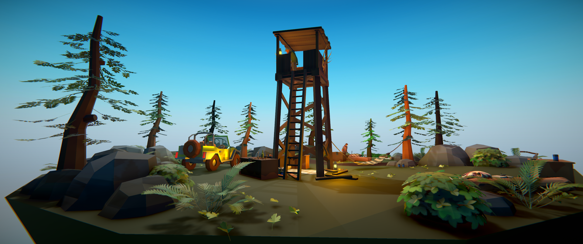Polygonal Hunters Hideout Spot Asset Package by Aligned Games