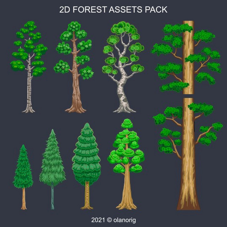2D Forest Assets Pack by olan