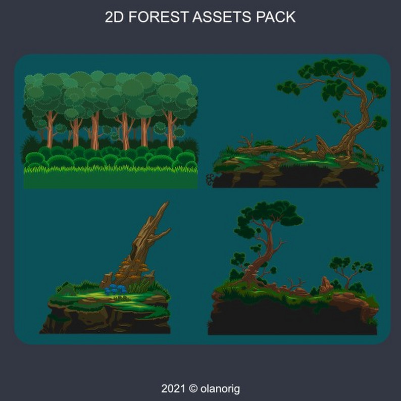 2D Forest Assets Pack by olan