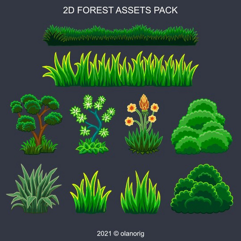 2D Forest Assets Pack by olan