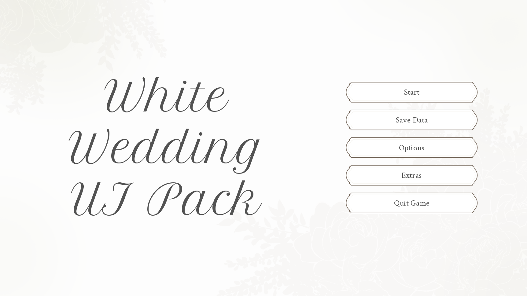 White Wedding GUI Pack by OTOJANG Games for Make Visual Novel Assets ...