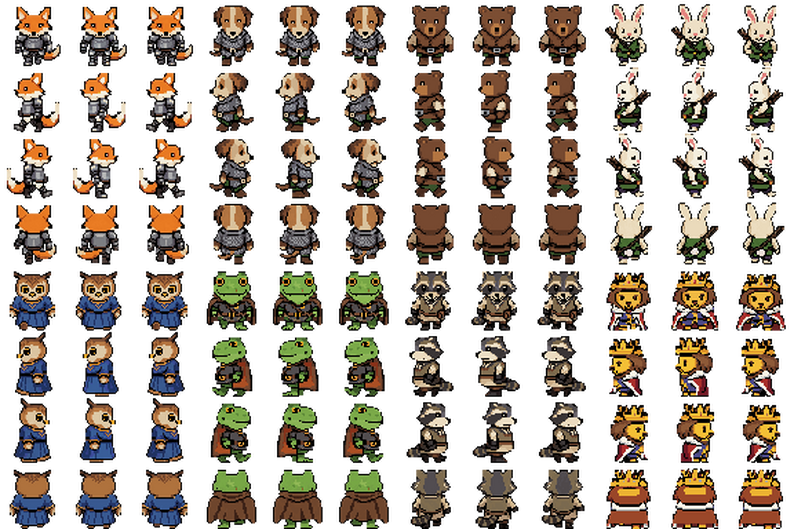 Anthropomorphic NPCs – Free Sample Pack (RPG Maker MZ) by SplitWing77