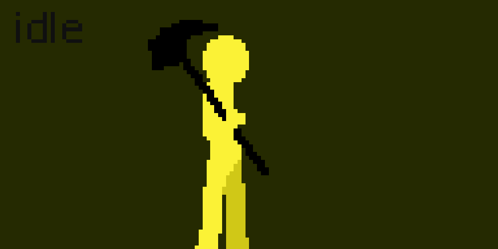 Stickman Yellow 2D Pixel Art! by Sugiro Kimimis
