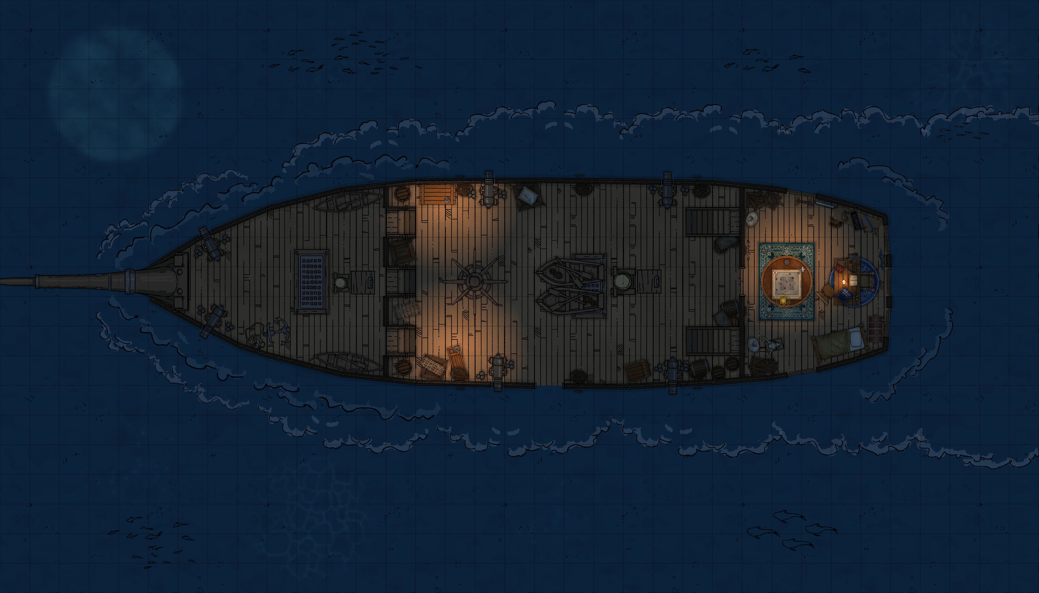 The Adventurer's Ship [Battlemap + VTT] by Roald Maps