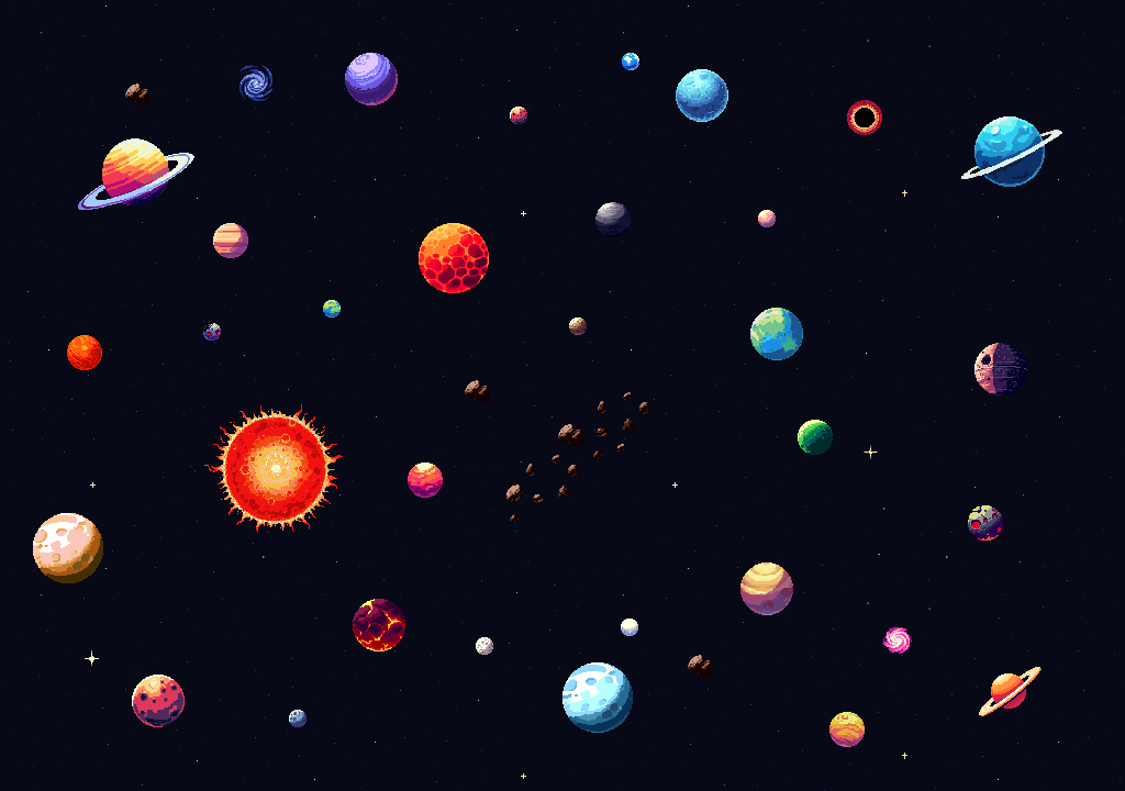 2D Pixel Art Planets Pack by Arludus