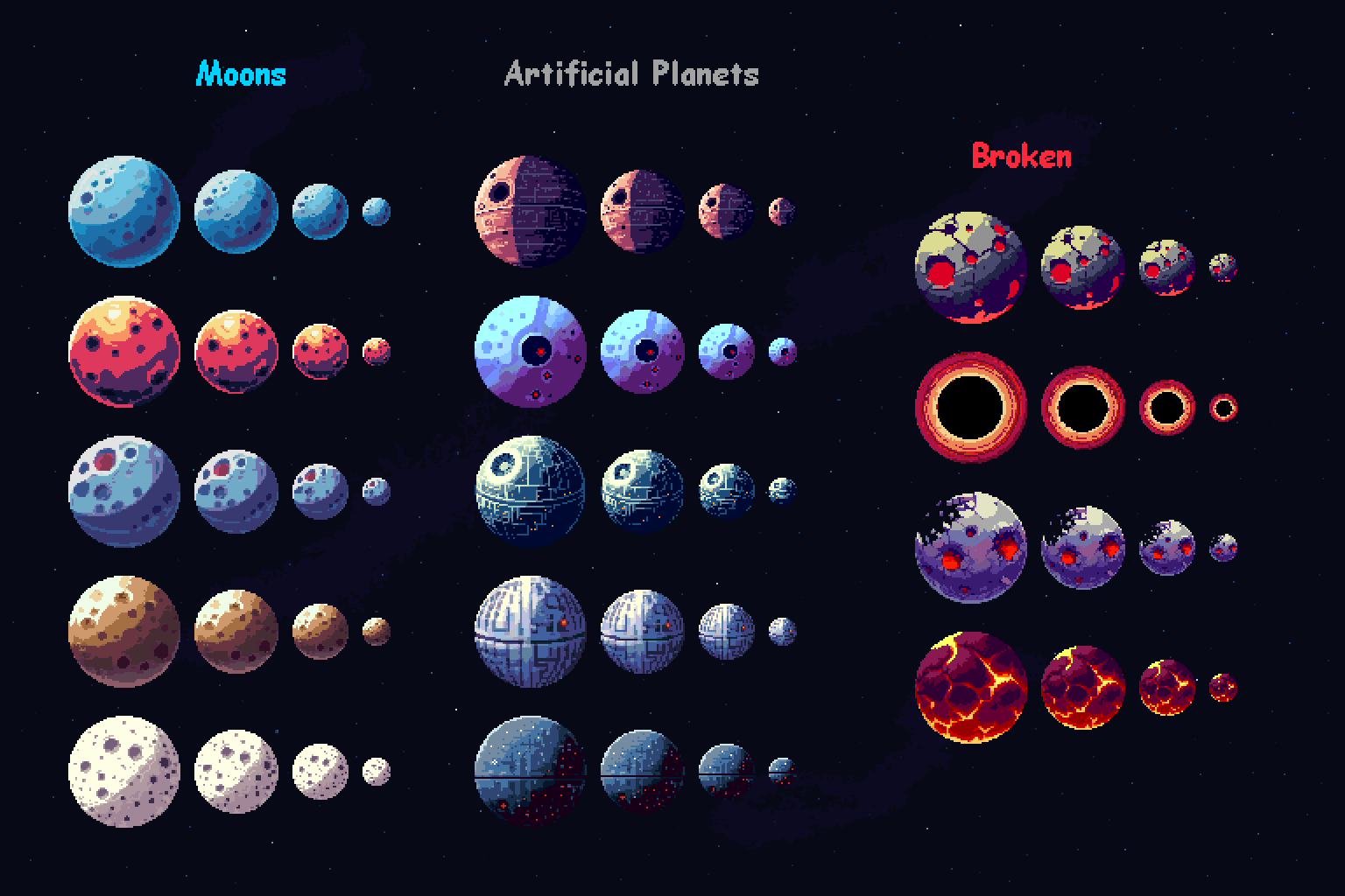 2D Pixel Art Planets Pack by Arludus