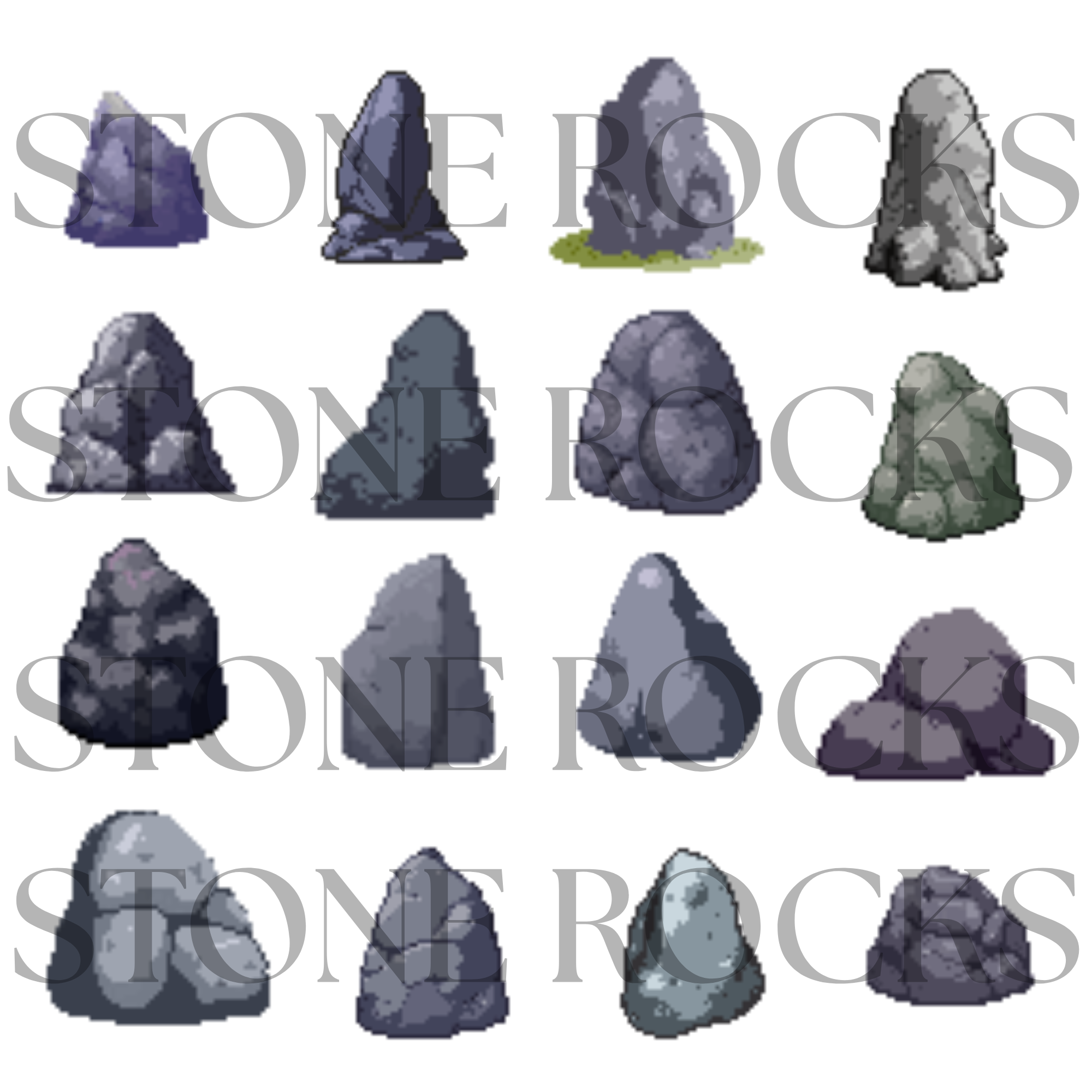 Stone Rocks PixelArt MEGA PACK (21 Graphics) by KIER