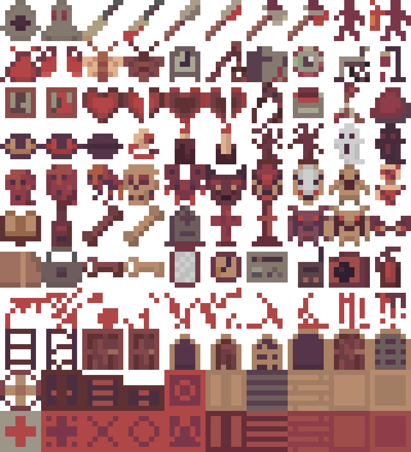 Horror & Gore Items - Pack (8x8) by KabGames