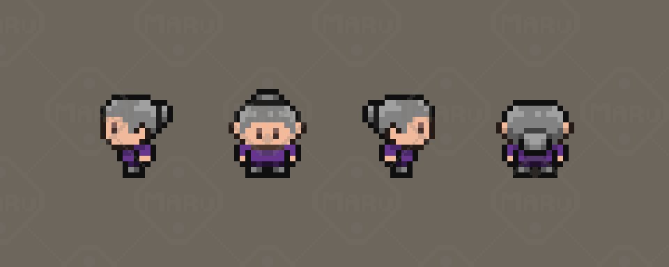 Character Age Pack Vol.2 – Female Top-Down Pixel Art 16×16 by Maru
