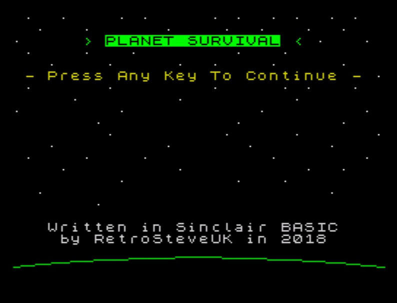 Planet Survival (ZX Spectrum) by RetroSteveUK