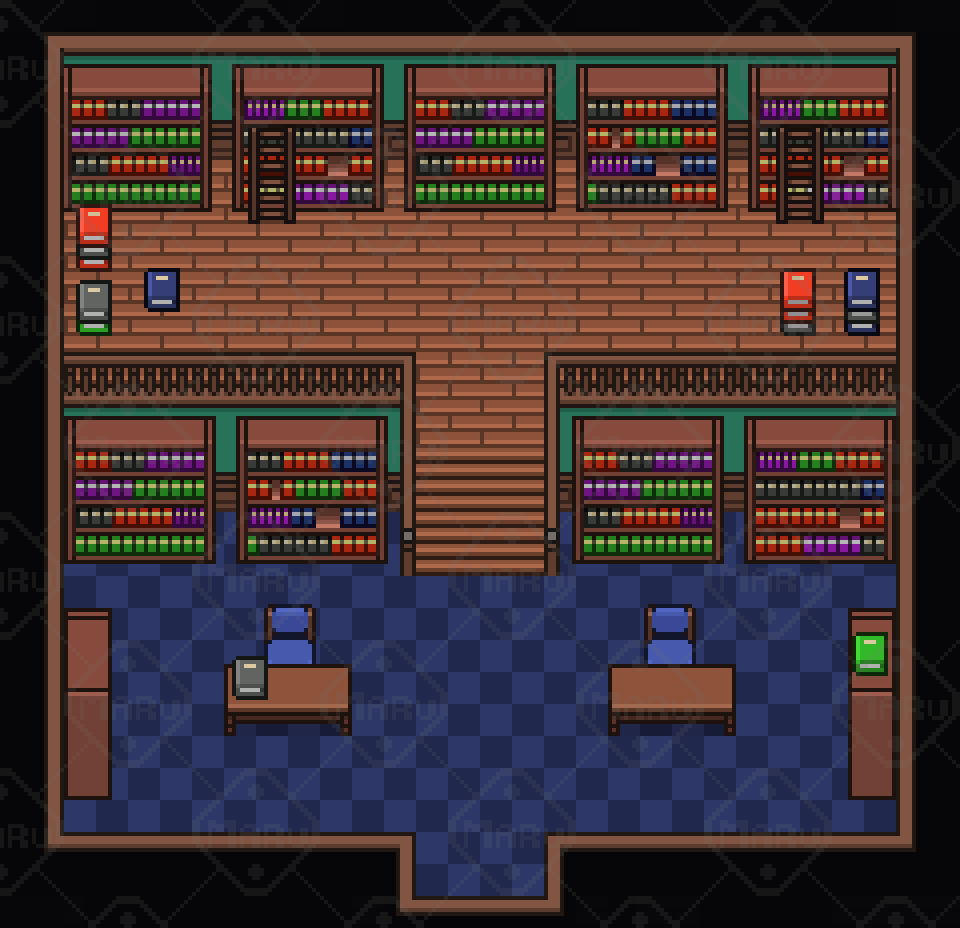 Library Interior Pack – Top-Down Pixel Art 16x16 by Maru
