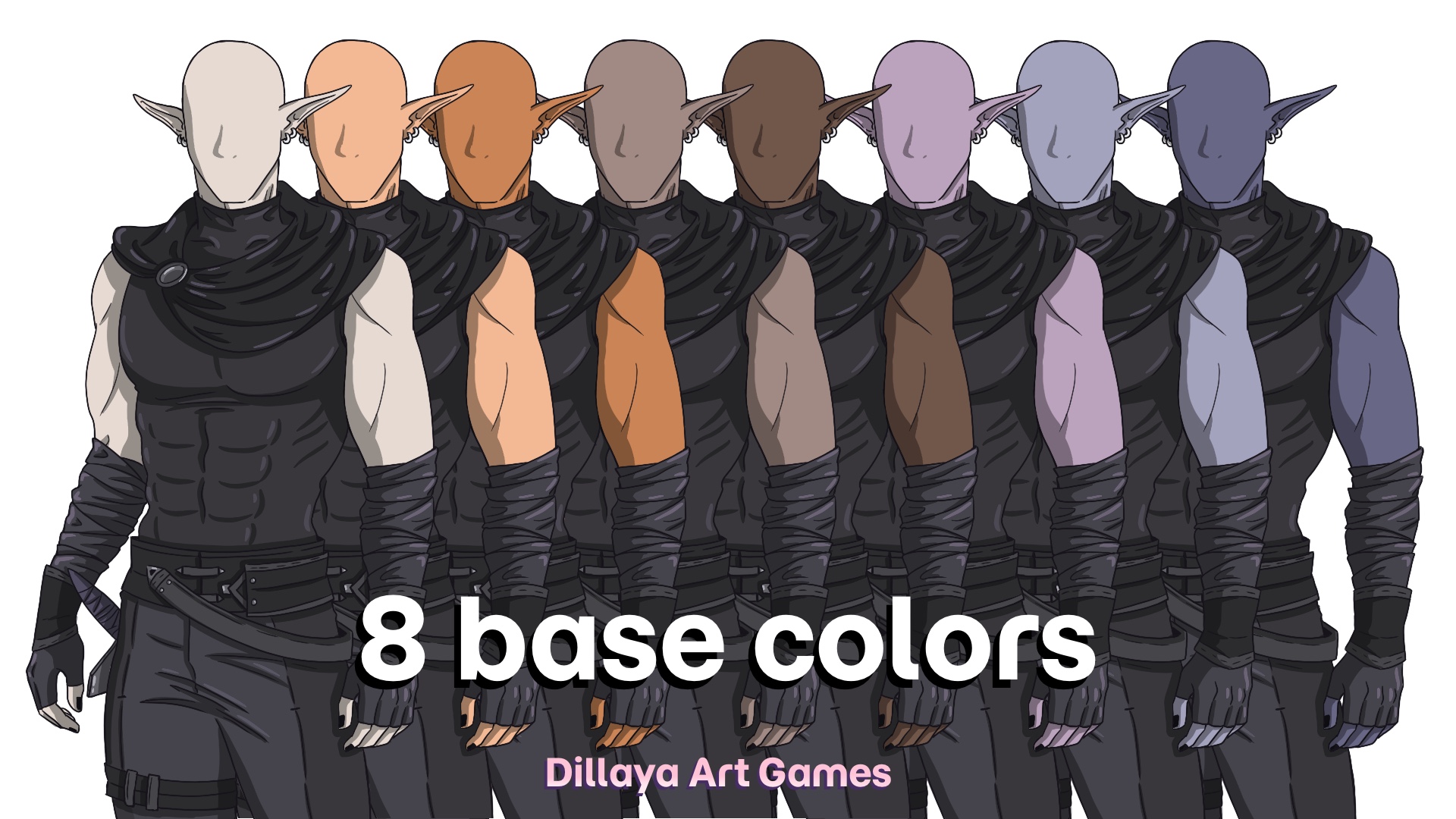 Elf Rogue Fantasy VN sprite by dillayaart