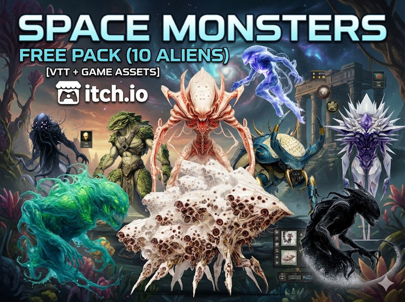 Space Monsters - FREE Pack (10 Aliens) [VTT + Game Assets] by ...
