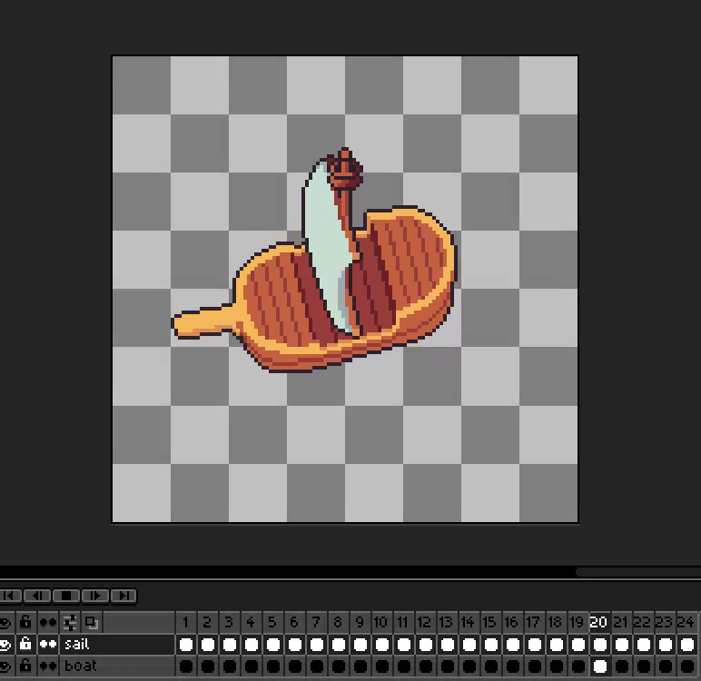 Pixel Boat Sprite Pack – 8 & 24 Directions (Sail Separated) by Paper crow