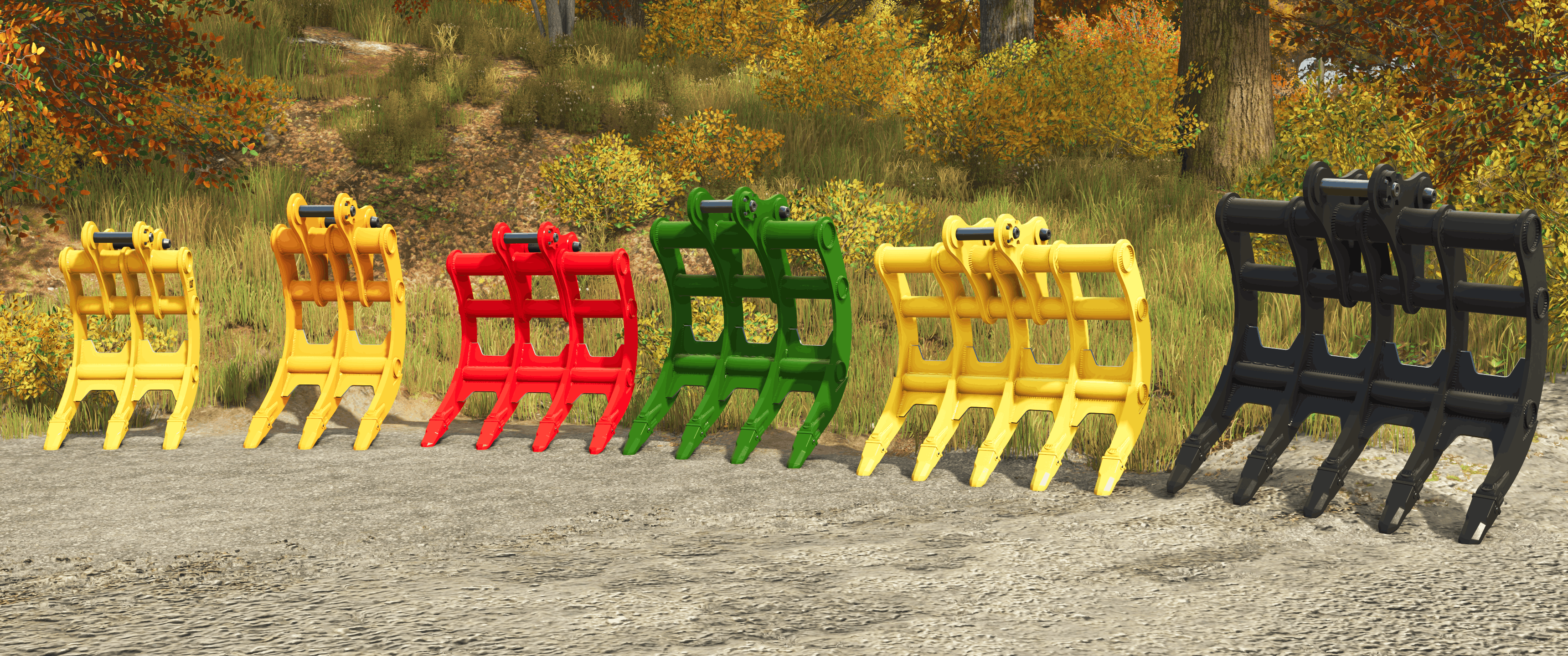 FS25 Cat Rake Pack by PWR25