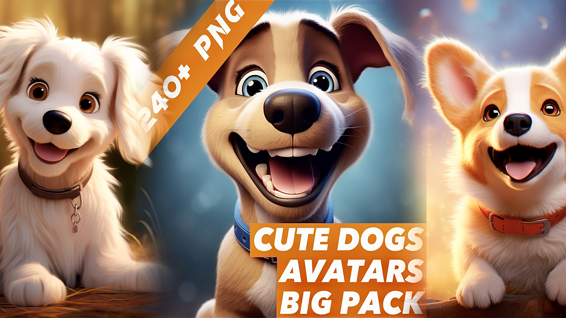 240+ DOGS AVATARS by PIXELHUNT