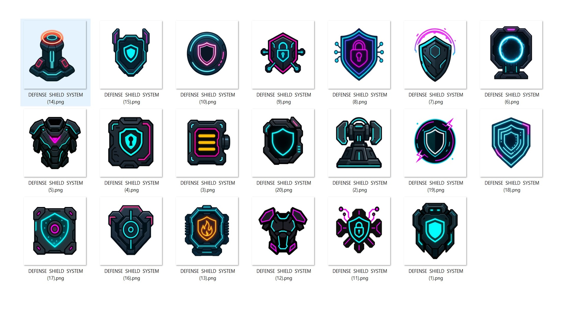 Cyberpunk Game UI Icons — Vol. 2 (80 Neon Icons) by Aura Design Assets