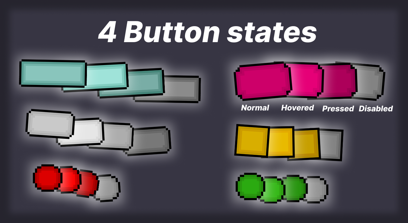 Colorful Pixel art Button pack by Matis