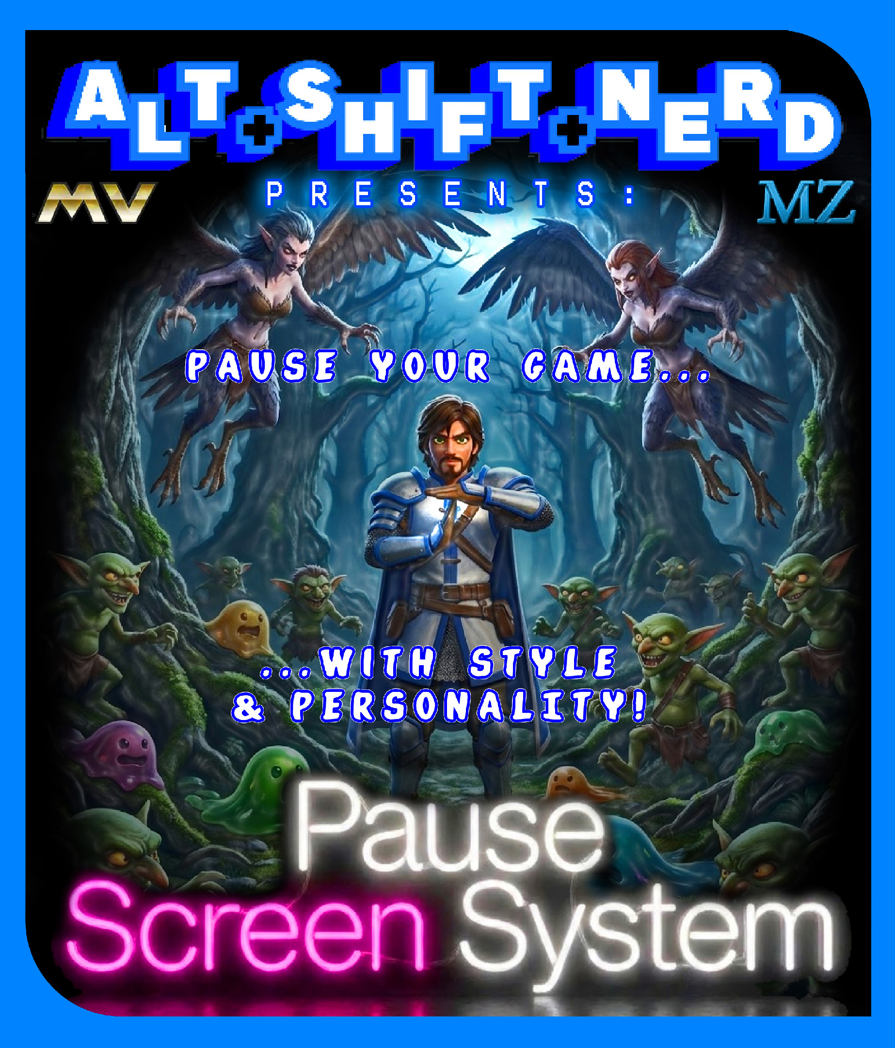 RPG Maker MV & MZ Pause Screen System by ALT+SHIFT+NERD MEdia