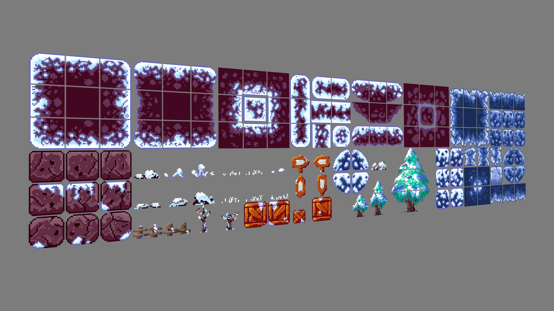 Frozen Peaks – 2D Platformer Asset Pack by Pozac
