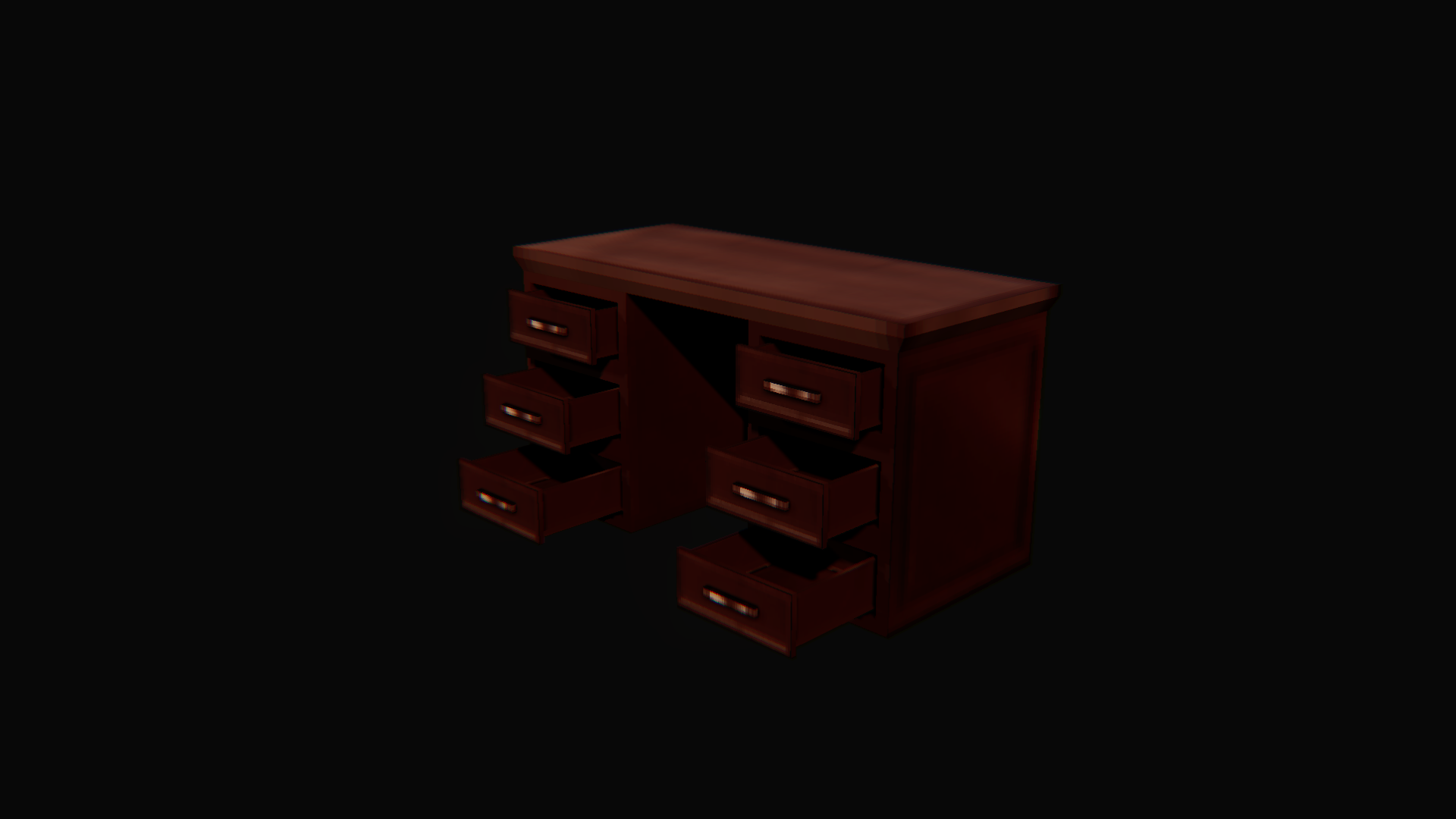 Low Poly Wooden Desk - Game Ready Asset (PS1) by lardnix