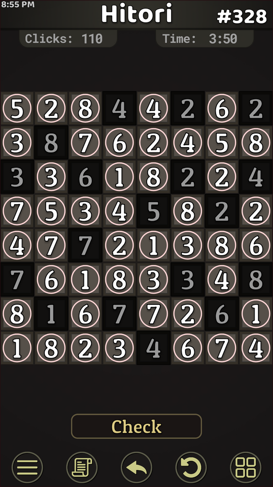 Hitori logic puzzle numbers game by Tymski