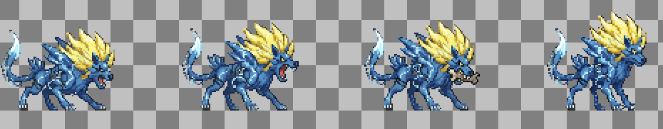 2D Character Sprite Sheet - Pixel Art Electro Wolf by GreatGamingLife