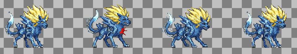 2D Character Sprite Sheet - Pixel Art Electro Wolf by GreatGamingLife