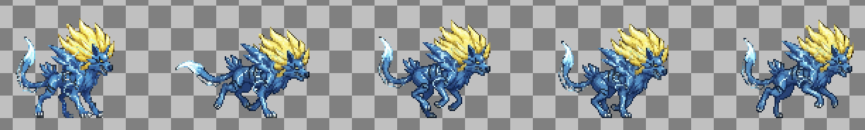 2D Character Sprite Sheet - Pixel Art Electro Wolf by GreatGamingLife