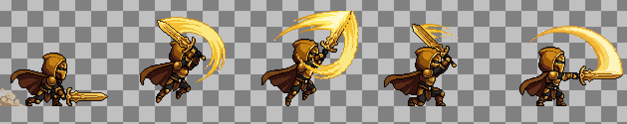 2D Character Sprite Sheet - Pixel Art Golden Knight Corrupted by ...