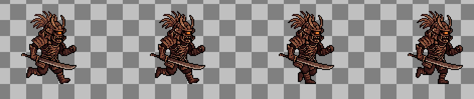 2D Character Sprite Sheet - Pixel Art Zombie Samurai Swordsman by ...