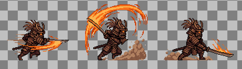 2D Character Sprite Sheet - Pixel Art Zombie Samurai Swordsman by ...
