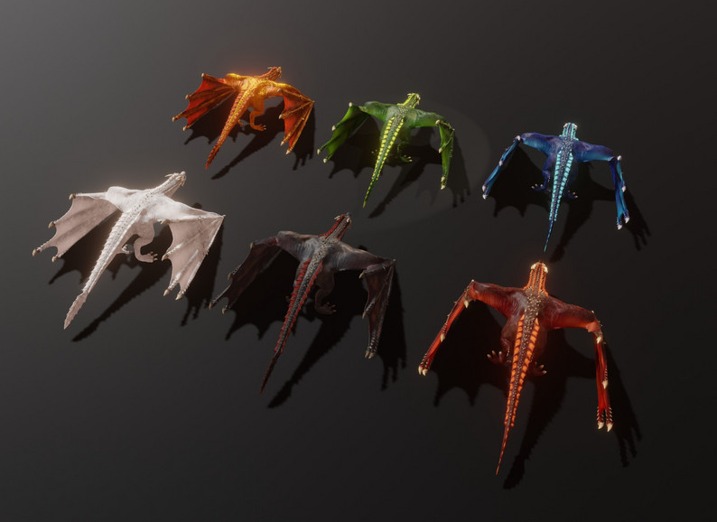 Realistic Animated Wyverns 3d Model Pack by 3DDisco