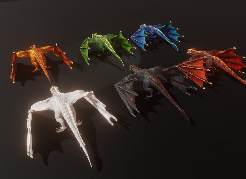 Realistic Animated Wyverns 3d Model Pack by 3DDisco