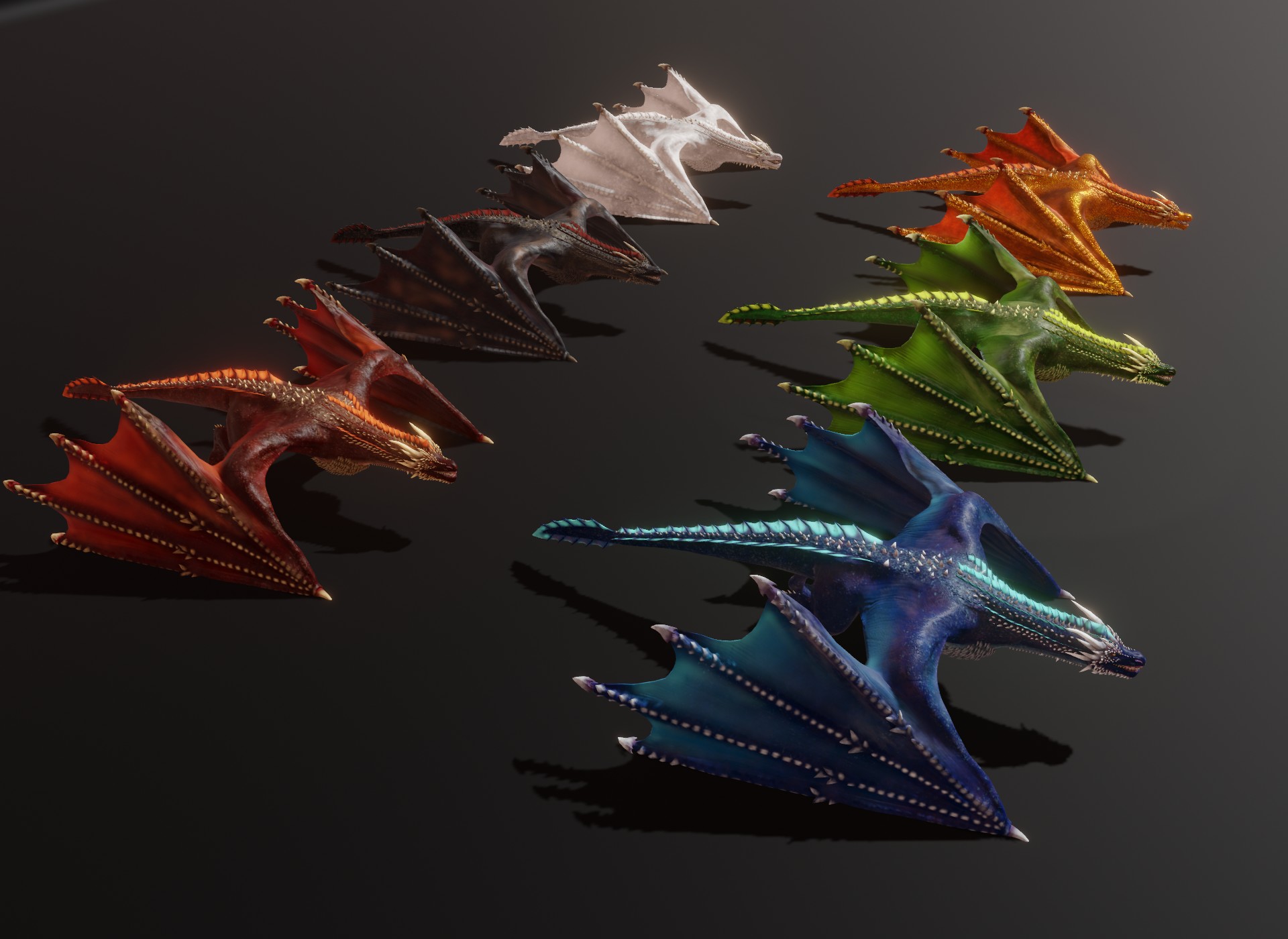 Realistic Animated Wyverns 3d Model Pack by 3DDisco