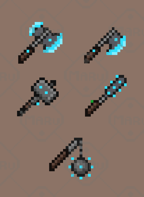 Sci-Fi Melee Weapons – 15 Pixel Art Blades (16x16) by Maru