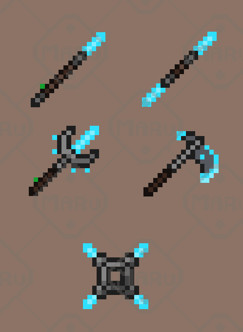 Sci-Fi Melee Weapons – 15 Pixel Art Blades (16x16) by Maru
