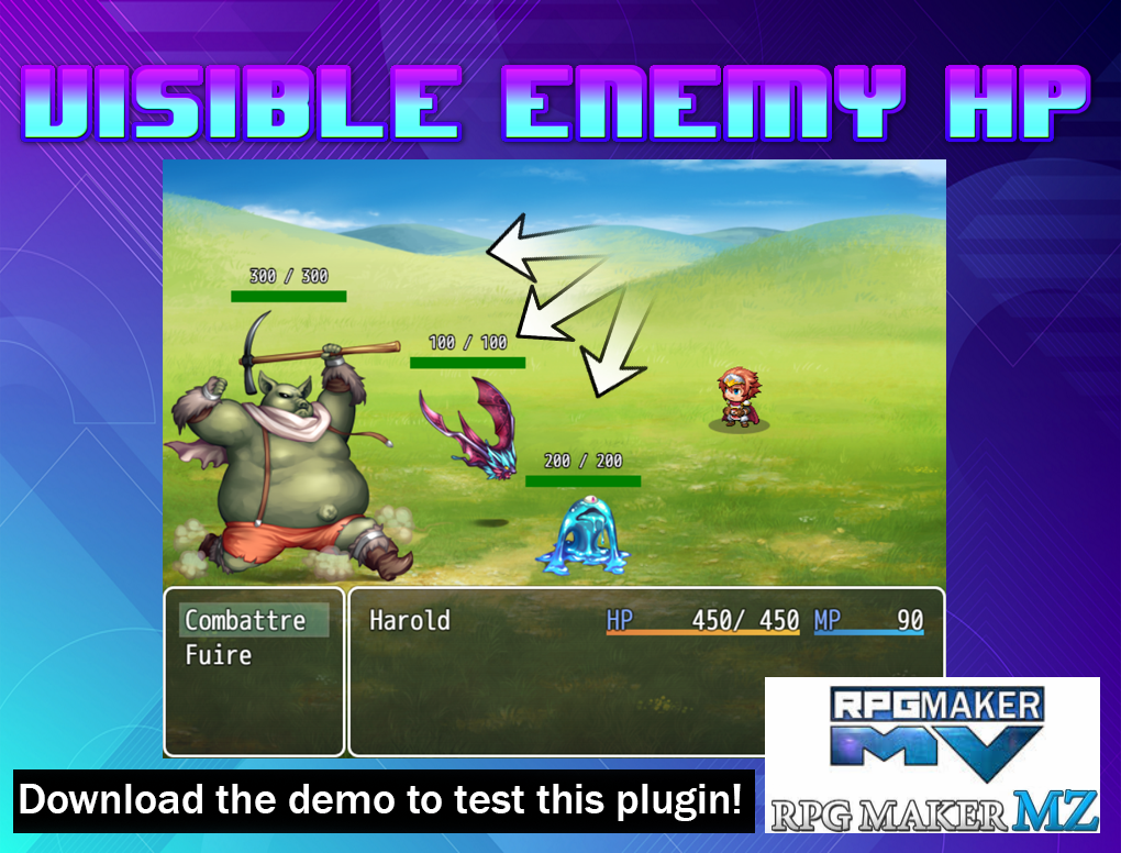 Visible Enemy HP Plugin RPG Maker MV-MZ by EroiK StyLeR