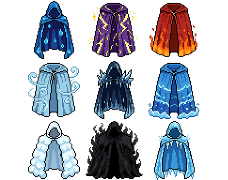 100 Pixel Art Cloaks by pixStuff