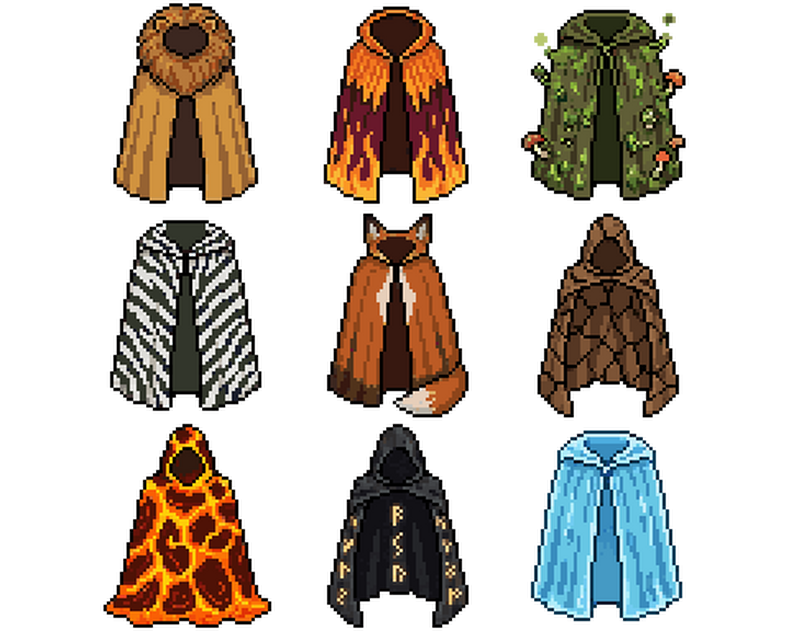 100 Pixel Art Cloaks by pixStuff