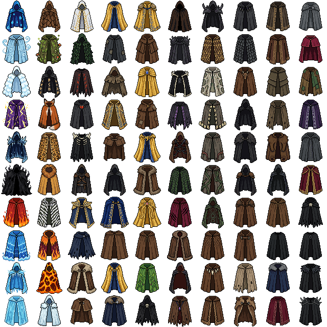100 Pixel Art Cloaks by pixStuff