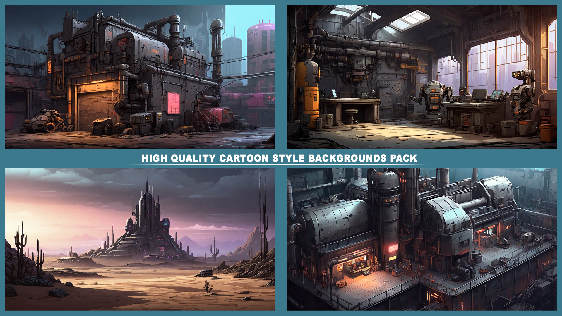 115+ CYBERPUNK BACKGROUNDS by PIXELHUNT