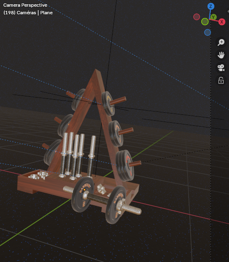 A-Frame Dumbbell Rack – Animated 3D Asset (Blender) by itsyass