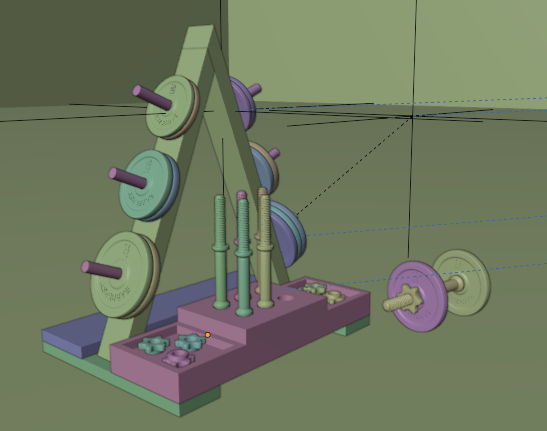 A-Frame Dumbbell Rack – Animated 3D Asset (Blender) by itsyass