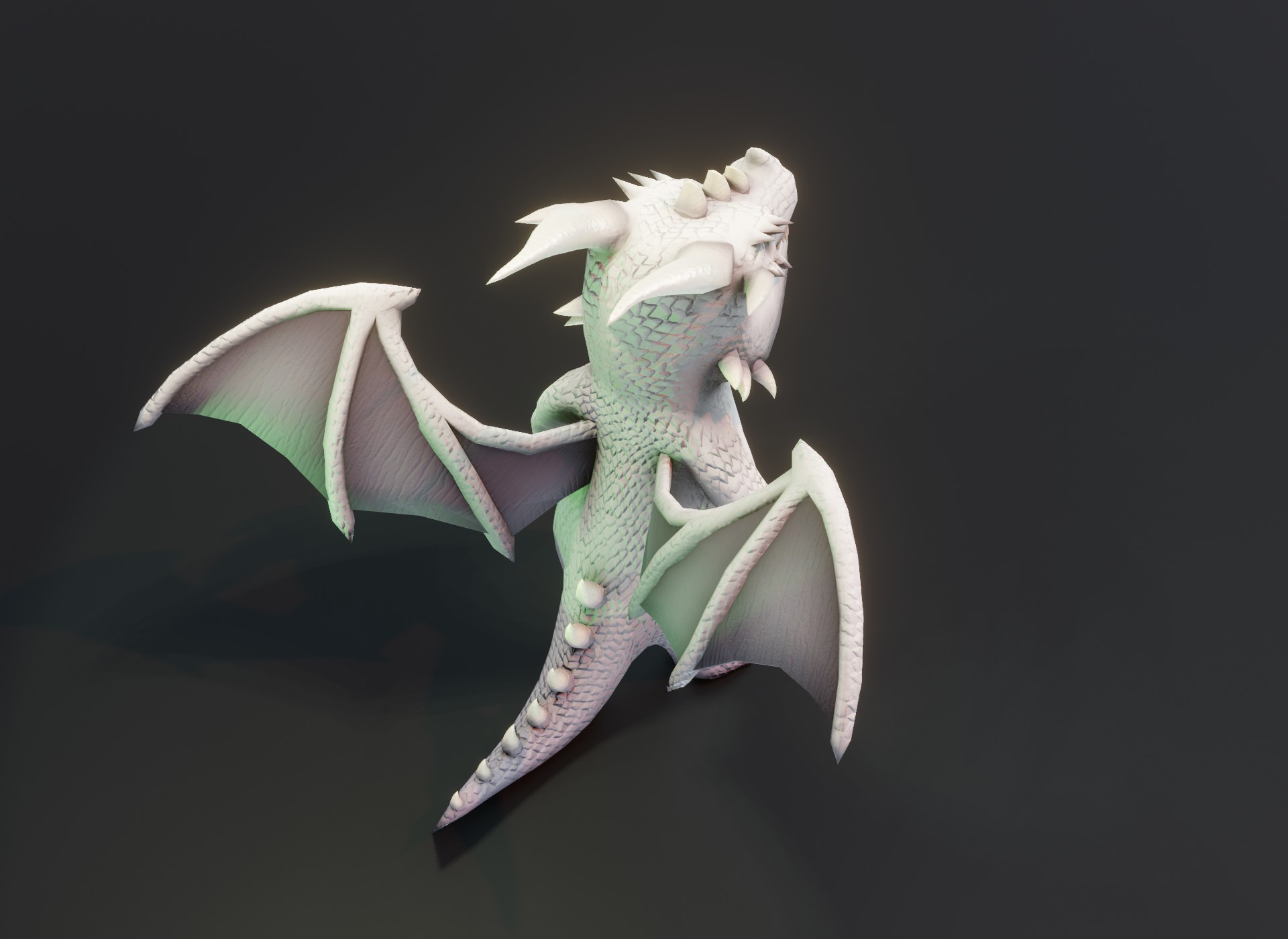 Cartoon White Dragon Animated Low-Poly 3D Model by 3DDisco