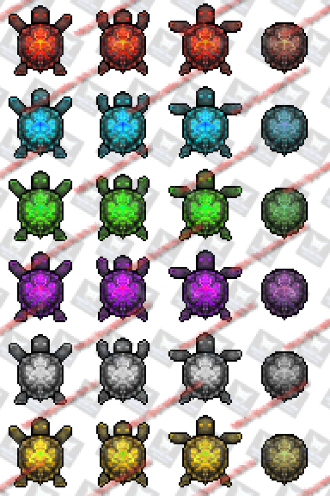 2D Pixel Elemental Turtle Pack – 48x48 px (Multiple Variants) by JoyCat ...