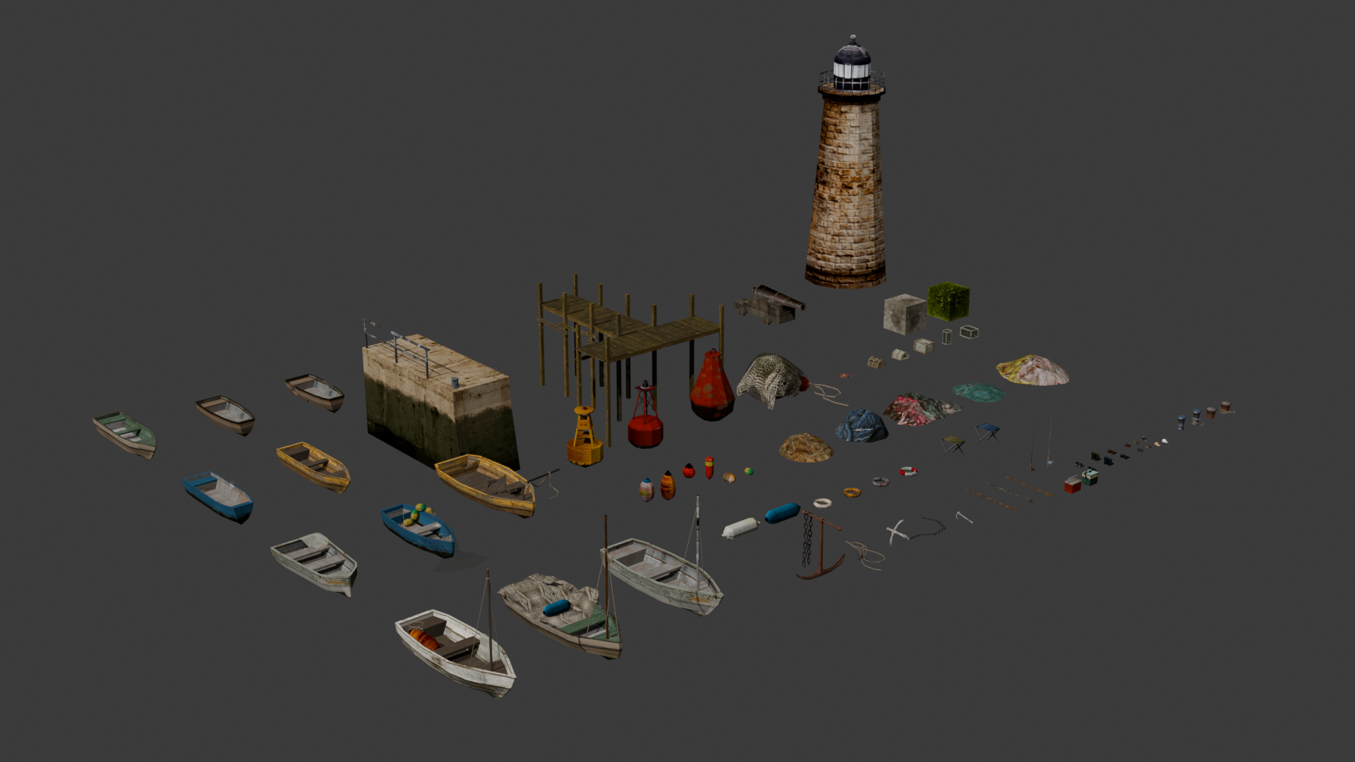 PSX Low-Poly Boats & Fishing Props Pack by Aquicor