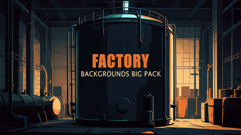 140+ FACTORY BACKGROUNDS by PIXELHUNT